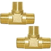Amazon.com: Joywayus Brass Pipe Fitting Barstock Tee 3 Way NPT 1/2" Female x 1/2" Male x 1/2 ...