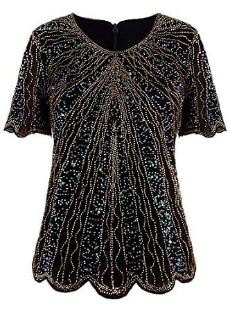Amazon.com: VIJIV Women's 1920s Vintage Beaded Evening Top Art Deco ...