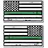 Amazon.com: Reflective Tattered Thin Green line USA Flag Sticker For ...