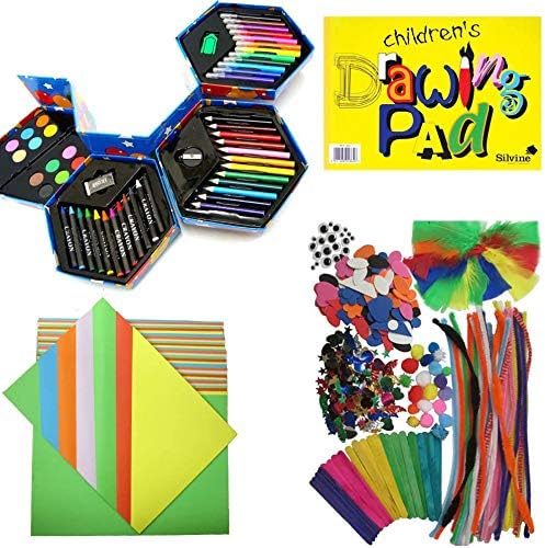 CHILDRENS MASSIVE ART AND CRAFT BUNDLE – INCLUDES 52 PC ART SET, 320 ...