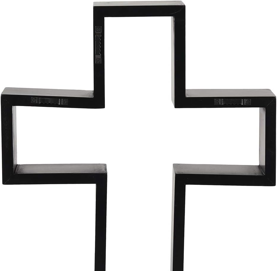 Phoenixx Rising Crucifix Cross Wooden Shelf Shelving Art Display Black ...