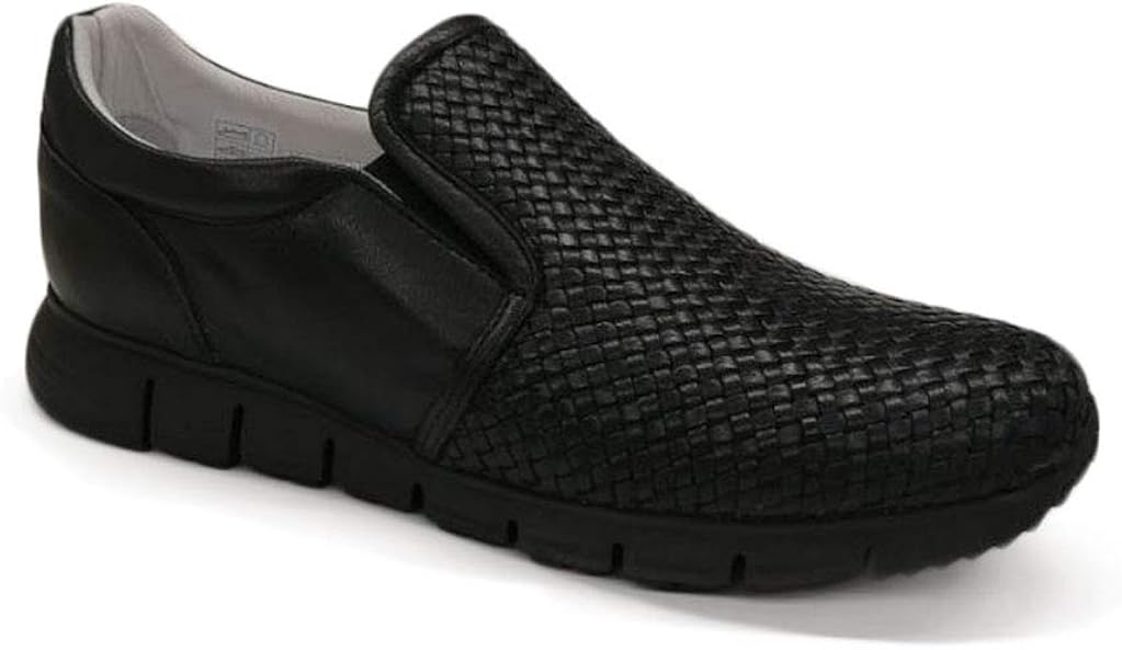 EXTON Slipper Herrenschuhe aus schwarzem Leder M7674-O0321: Amazon.de ...