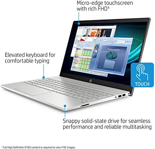 HP Pavilion 15 Business Laptop Computer, 10th Gen Intel Core i5-1035G1, 15.6" HD IPS Touchscreen ...
