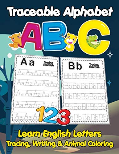 Traceable Alphabet Learn English Letters, ABC Tracing, Writing & Animal ...
