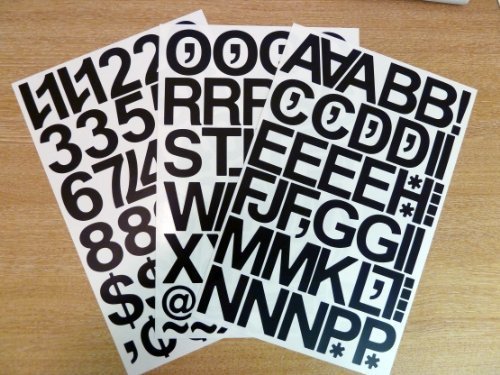 79x Black 2 Inch Stick on Self Adhesive Vinyl Letters & Numbers ...
