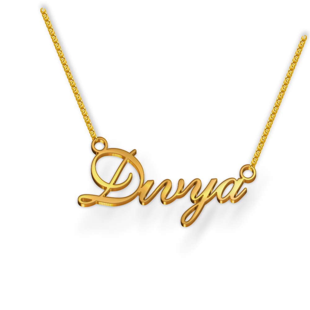 Buy Dreamrax Divya Cursive Gold Name Pendant Necklace, Best Jewelry ...