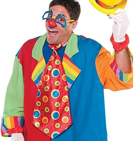 Goofy and Fun Costume Party Clown Jumbo Tie, Red/Blue, Fabric, 21" x 8 ...
