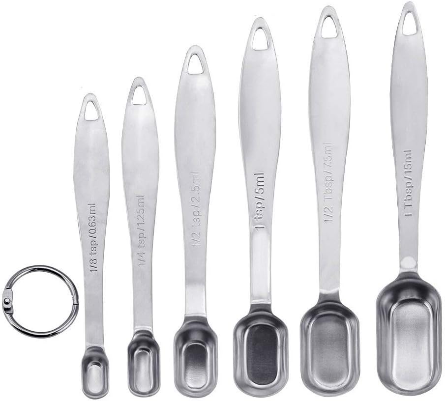 Kbnian Measuring Spoons Rectangle Stainless Steel Measure Spoon for Dry ...