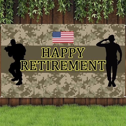 Mua 4x6Ft Camouflage Happy Retirement Backdrop Banner,Military ...