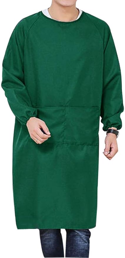 Waterproof apron adult overalls long sleeves paint apron can reuse with ...