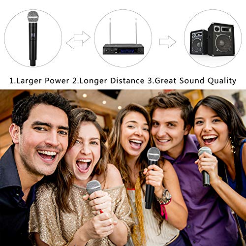 Microcking Wireless Microphone System Uhf Rechargeable Dynamic Handheld