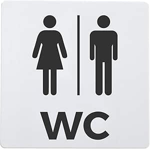 Bamodi XXL Cartel Aseos Adhesivo - Carteles WC Unisex - Placa WC de ...