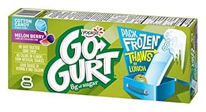 Yoplait Go-Gurt, Portable Low Fat Yogurt Variety Pack, Cotton Candy & Melon Berry, 8 Tubes ...