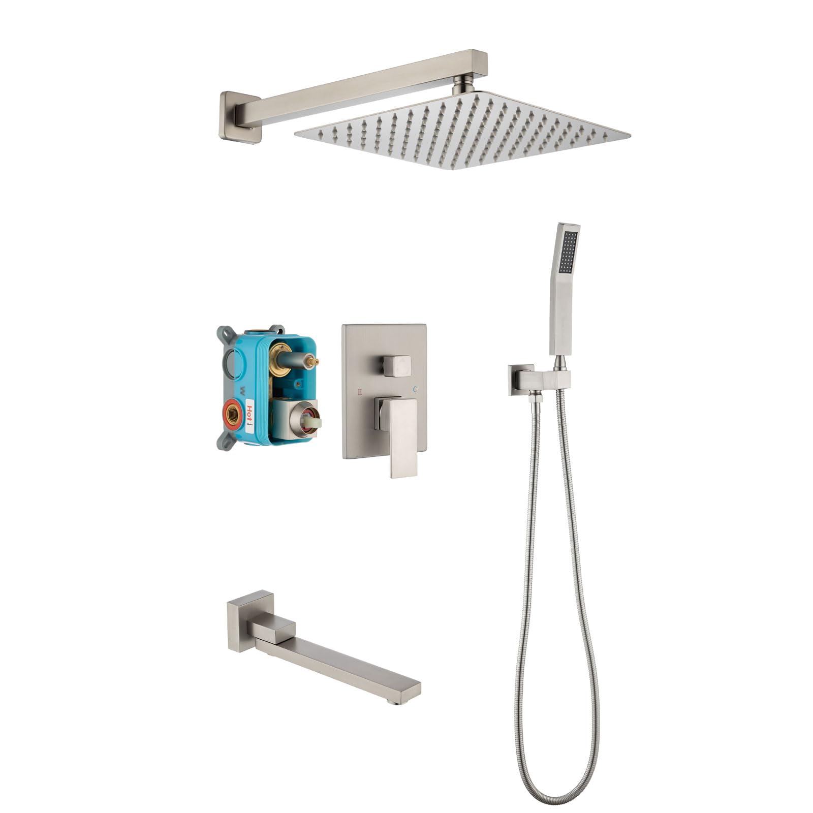 Mua Tub Shower Faucets Set Complete with Pre-embedded Valve, 10-inch ...