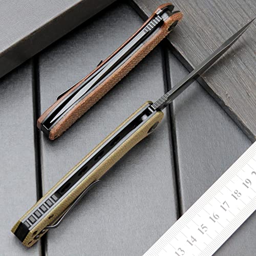 Eafengrow EF947 D2 Steel Blade Micarta Handle Folder Knife For Working ...