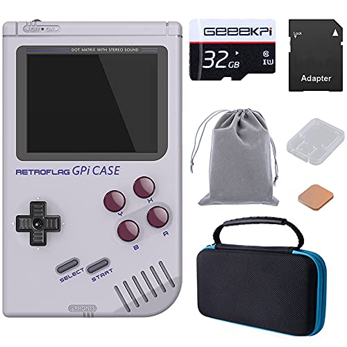 Geeekpi Retroflag Gpi Case With Raspberry Pi Heatsink And Black Carrying Bag And 32gb Card For