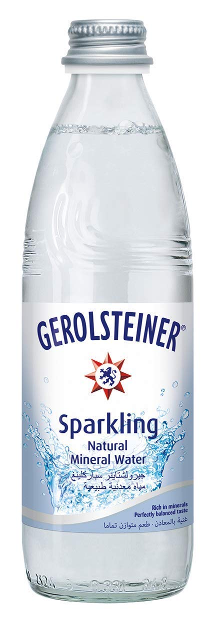 Gerolsteiner Sparkling natural mineral water 24 Glass bottle - 330ml, Pack of 24: Buy Online at ...