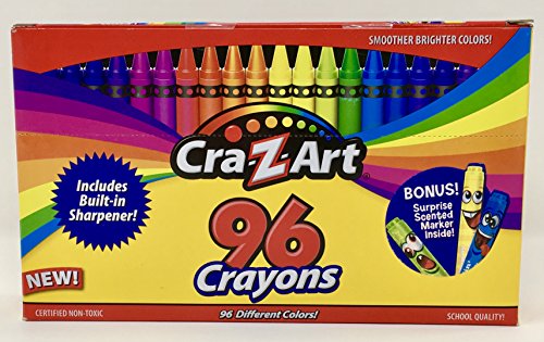 Cra-z-art MEGA BOX 96 Crayons – BONUS SCENTED MARKER – built in ...