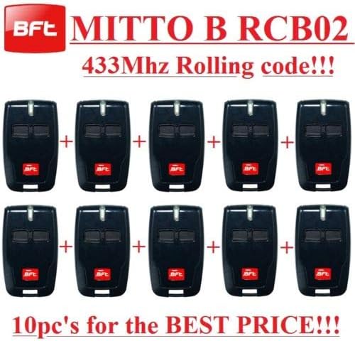 10 X BFT MITTO B RCB02 2-Kanal-Fernbedienung, 433, 92 MHz Rolling Code ...