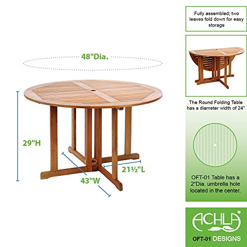 Achla Designs 48-Inch Round Folding Table | Pricepulse