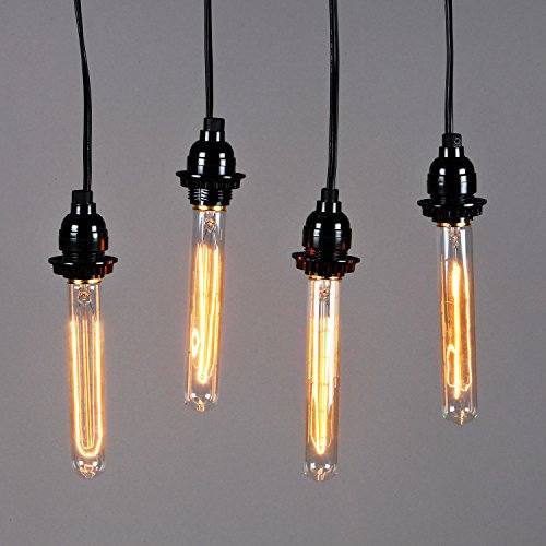 Tubular Edison Bulb 40W Dimmable - T9 Vintage Bulbs, Warm White, E26 ...