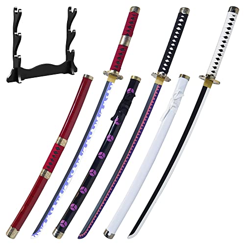 Montex 41 Inch Roronoa Zoro Swords Real Steel 3 Piece Set with Display ...