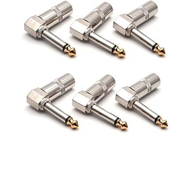Amazon.com: HTTX 1/4" Plugs for Speaker Cables, Patch Cables, Snakes - TS Male Mono 90 Degree ...