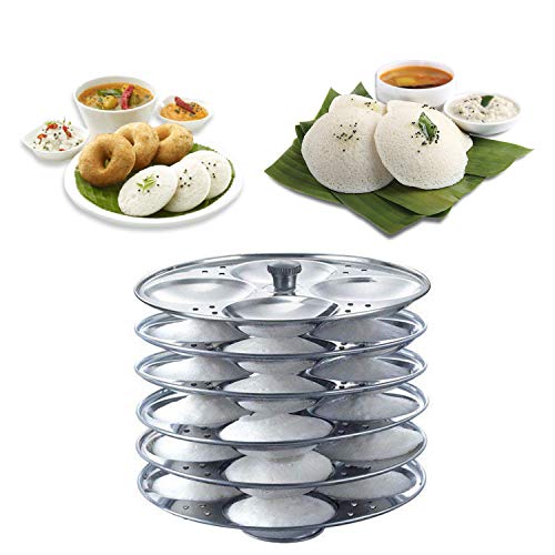IndiaBigShop Stainless Steel 6- Rack Idli Stand, idli maker, idli Maker ...