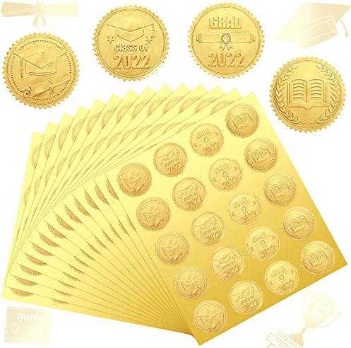 500 Pcs Embossed Graduation Diploma Gold Certificate Seals 2022 Self ...
