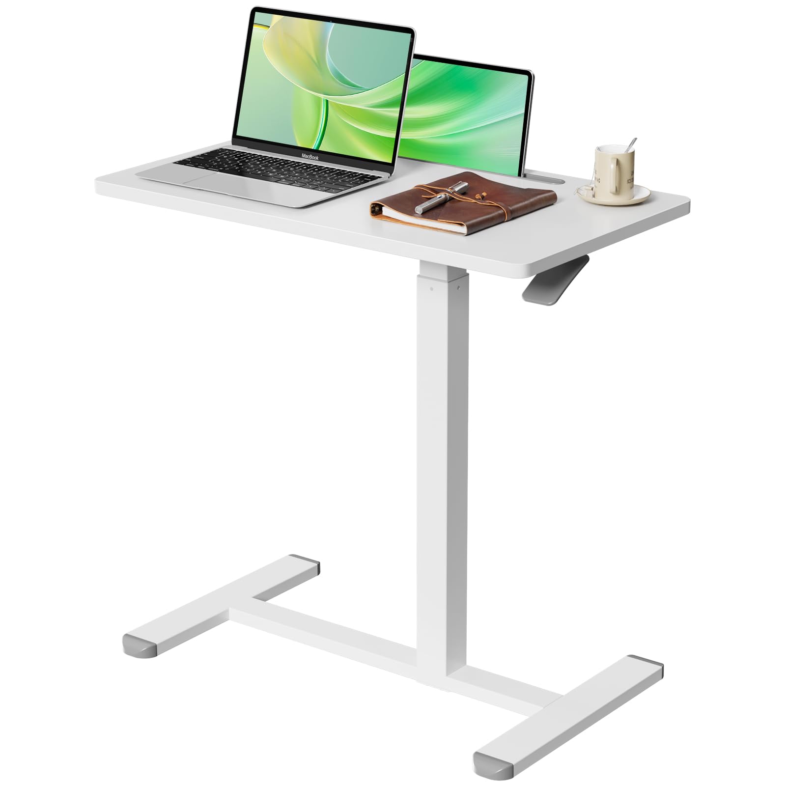 Gibbon Mounts Mobile Standing Desk, Pneumatic Adjustable Rolling Desk ...