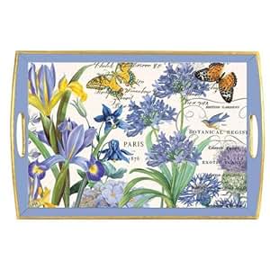 Amazon.com: Michel Design Works Decoupage Wooden Tray, Iris, 20 by 13-3 ...