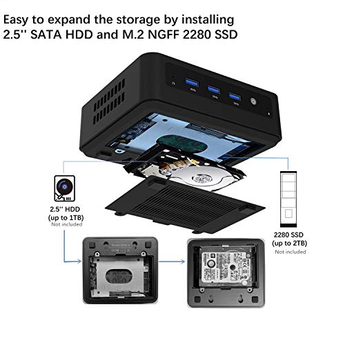 Mini PC Expandable RAM 8GB DDR3L 1600 SODIMM 128GB SSD Intel Core i3 ...