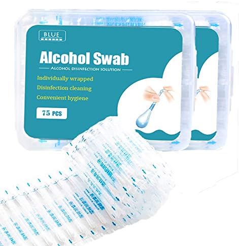 HUNWEY 150 pcs - Swabs Cotton Alcohol Q Tips Individually Wrapped ...