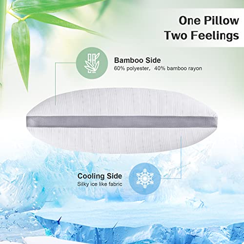 Meoflaw Cooling Pillows Standard Size,Shredded Memory Foam Bed Pillows for Sleeping, Supportive ...