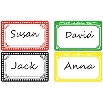 Amazon.com : 300 Pack 3.1"x 2" Cute Dot Name Tag Stickers Colorful ...