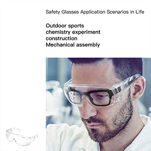 4 Pack Safety Glasses Over Eyeglasses Anti Fog Safety Goggles for ...