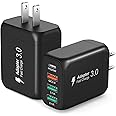 Amazon.com: USB C Charger Block, OKRAY 2-Pack 40W 4-Port Type C Wall Charger Plug QC+PD3.0 Fast ...