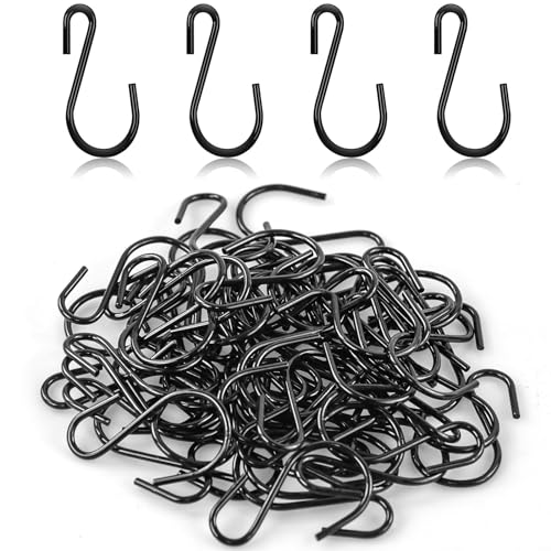 Zacool 80 Pcs Mini S Hooks Black, 1.73 Inch Small S Hooks for Hanging ...