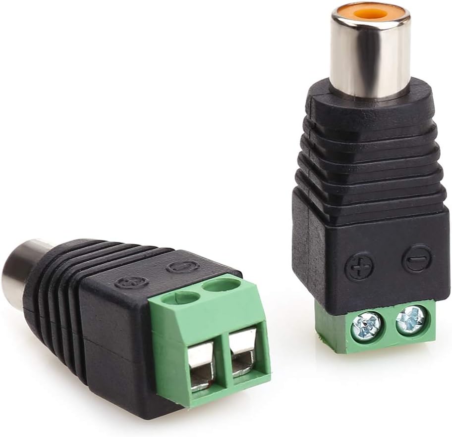 NANYI RCA Female Connector, Phono RCA Female Plug to AV Screw Terminal ...