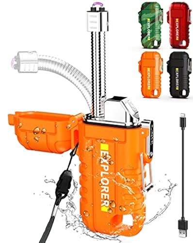 Waterproof Electric Lighter with 360°Flexible Long Neck, Outdoor ...