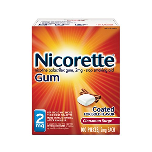 Nicorette Nicotine Gum Cinnamon Surge 2 milligram Stop Smoking Aid 100 ...