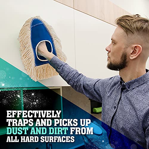 Fuller Brush Dry Mop - Washable Cotton Mop Head with Adjustable Handle ...