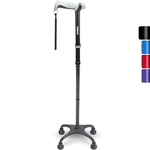 Rehand Quad Cane, Walking Cane with Ergonomic Handle Ever and Graceful ...