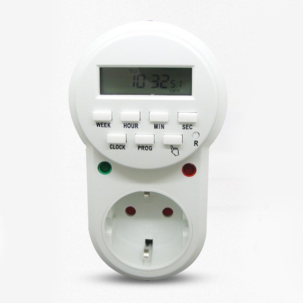 Prise de minuterie électronique, Minuterie de Cycle numérique Plug Heure Minute Seconde ...