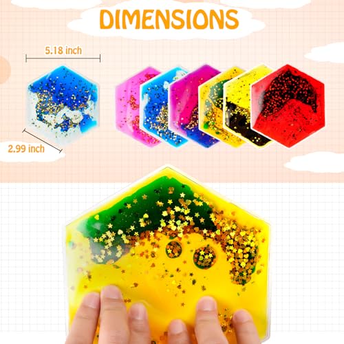Onyoloy Sensory Soft Gel Liquid Toys: Sensory Fidget Hexagon Liquid ...
