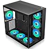 AMANSON PC CASE ATX Mid Tower Case Tempered Glass Gaming Computer Case ...