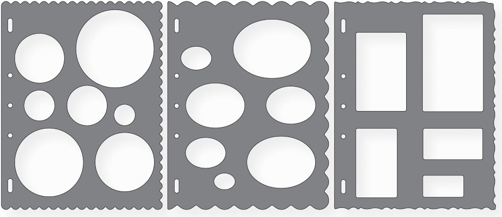 Amazon.com: Fiskars Shape Template Set 8.5"X11" 3/Pkg-Circles, Ovals ...