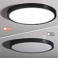 TALOYA Modern Flush Mount LED Ceiling Light Black (12 Inch / 20 Watt ...