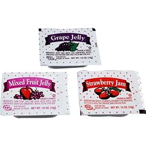 Amazon.com : Individual Jelly Packets Assortment - Case of 200 : Single ...