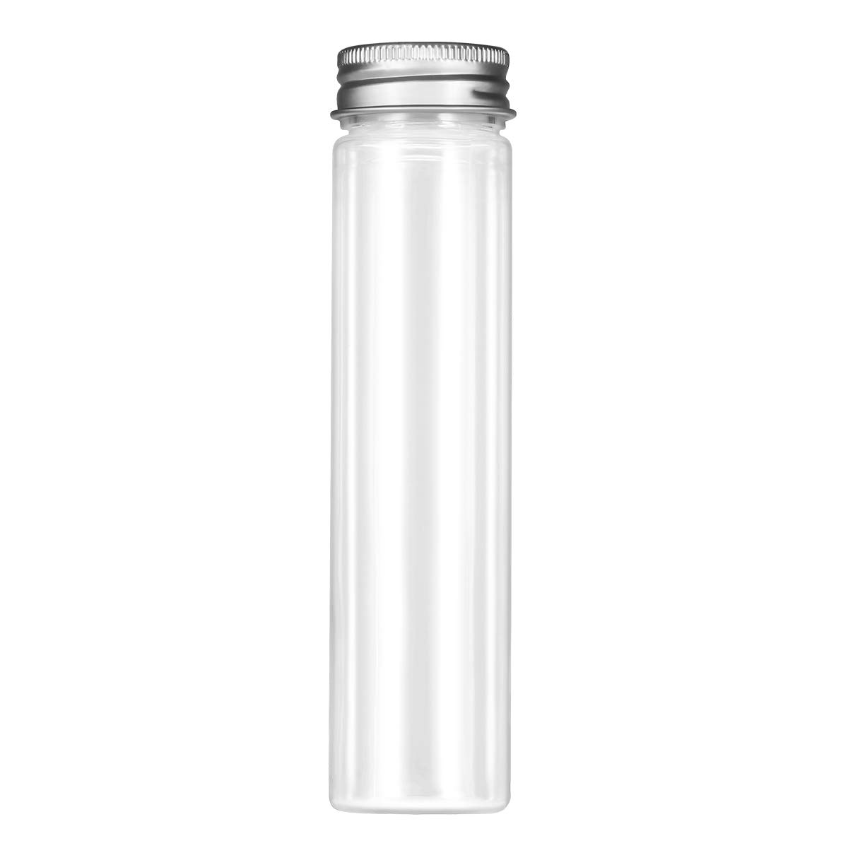 UKCOCO 15pcs Flat-bottomed Plastic Clear Test Tubes with Screw Caps ...